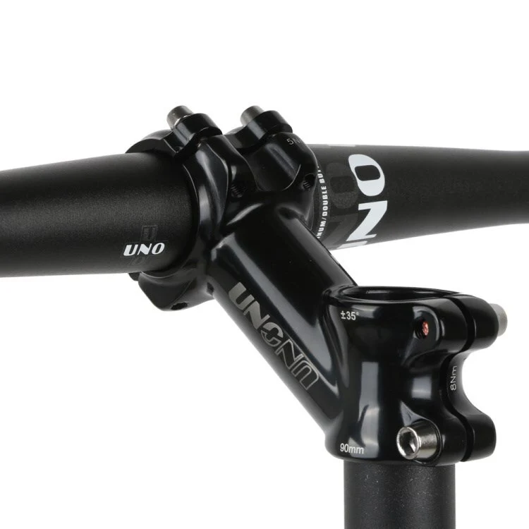 UNO Mountain Road Bike Stem +-35 Degree MTB Bicycle Super Light Black Silver Handlebar Raiser ...