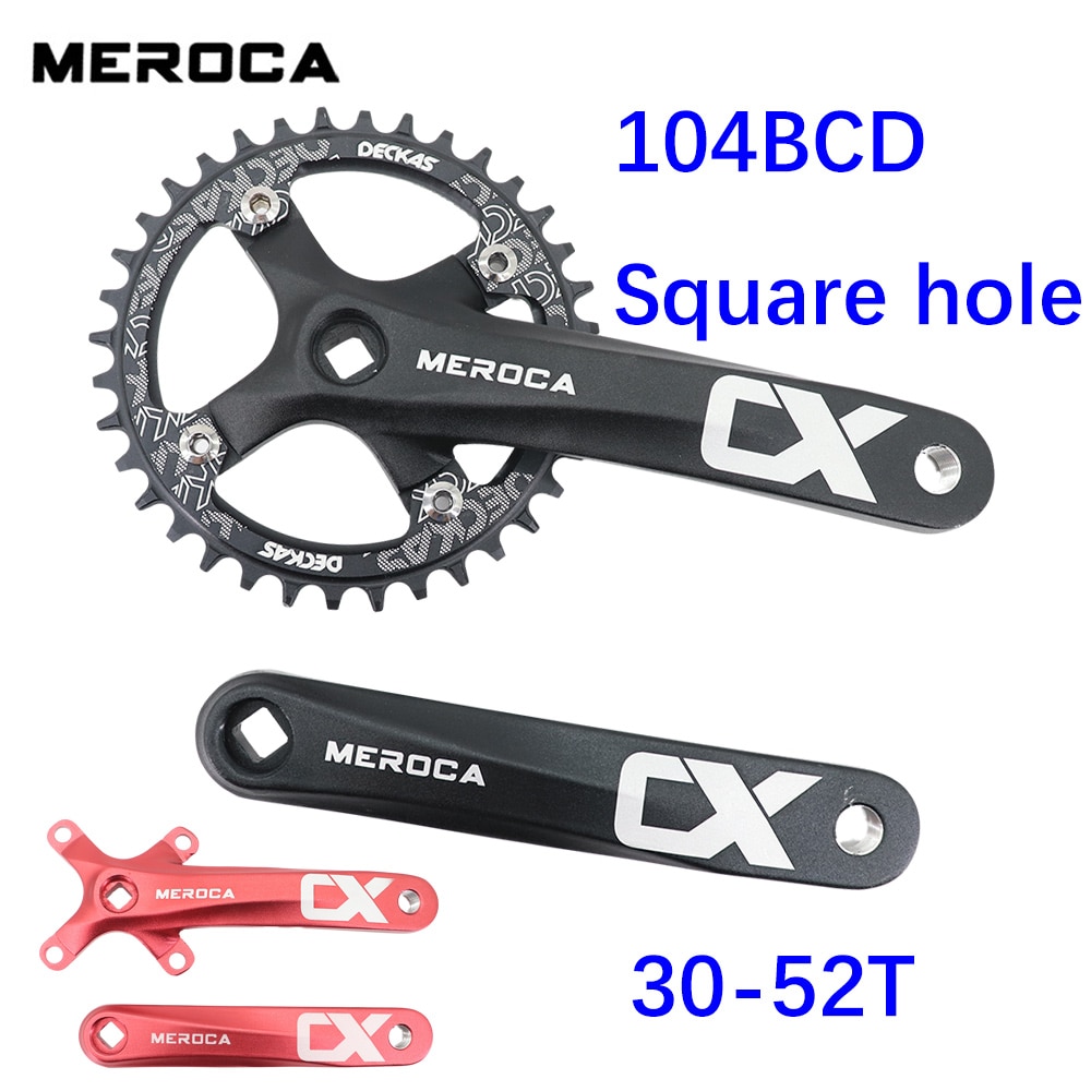 Meroca Crankset square hole MTB Bike 104BCD 170mm deckas chainring ...