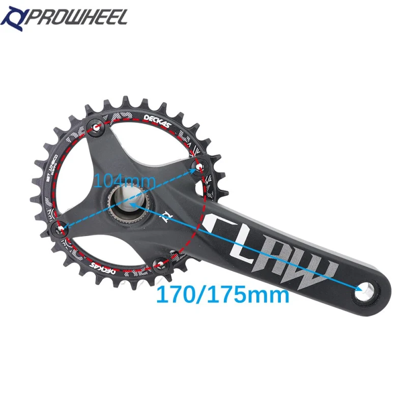 Prowheel Crankset MTB Crank 104BCD Claw Deckas Chainring 170mm 175mm Mountain Bike Lightweight ...