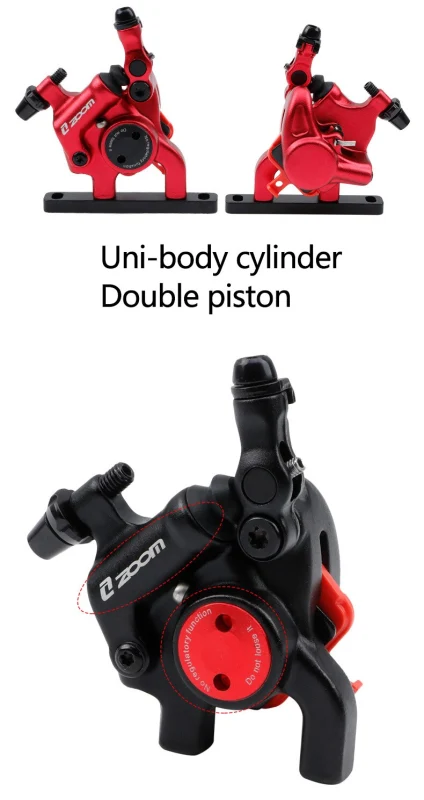 Zoom road bike brake calliper oil hydraulic disc brake pulling brake road bike aluminum uni body ...