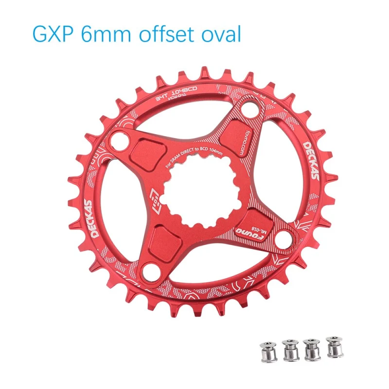 Deckas Oval Chainring 6mm Offset GXP XX1 Eagle X01 GX X1 X0 X9 for sram ...