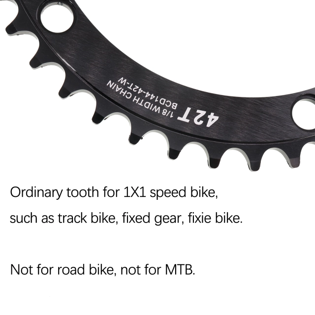 Stone Chainring 144 BCD Track Bike Fixie Aero Fixed Gear Round 42T 46T ...