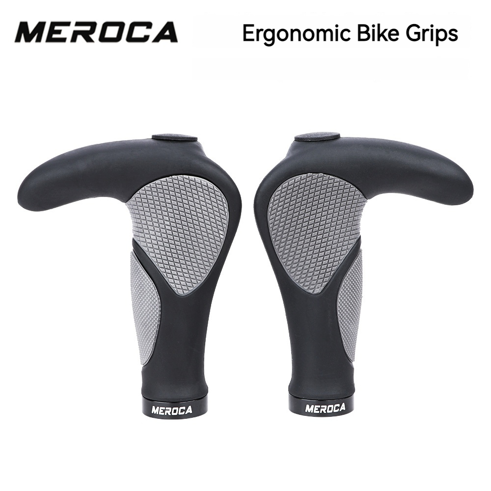 MEROCA MTB Bike Grips Rubber Horn Bar End Mountain Bike Handlebar Cover ...