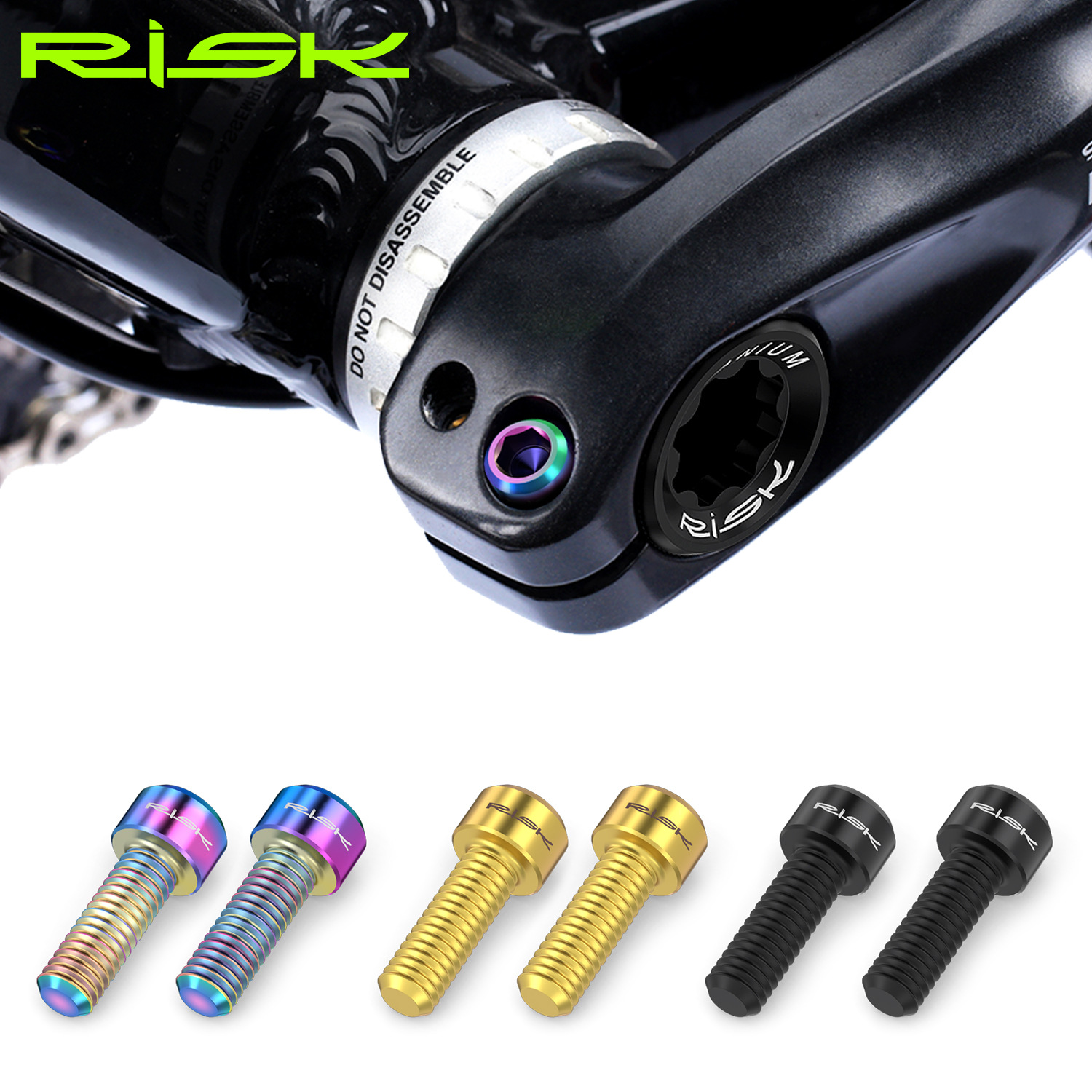 RISK M6x18mm Mountain Bike Crank Locking Titanium Alloy Screw ...