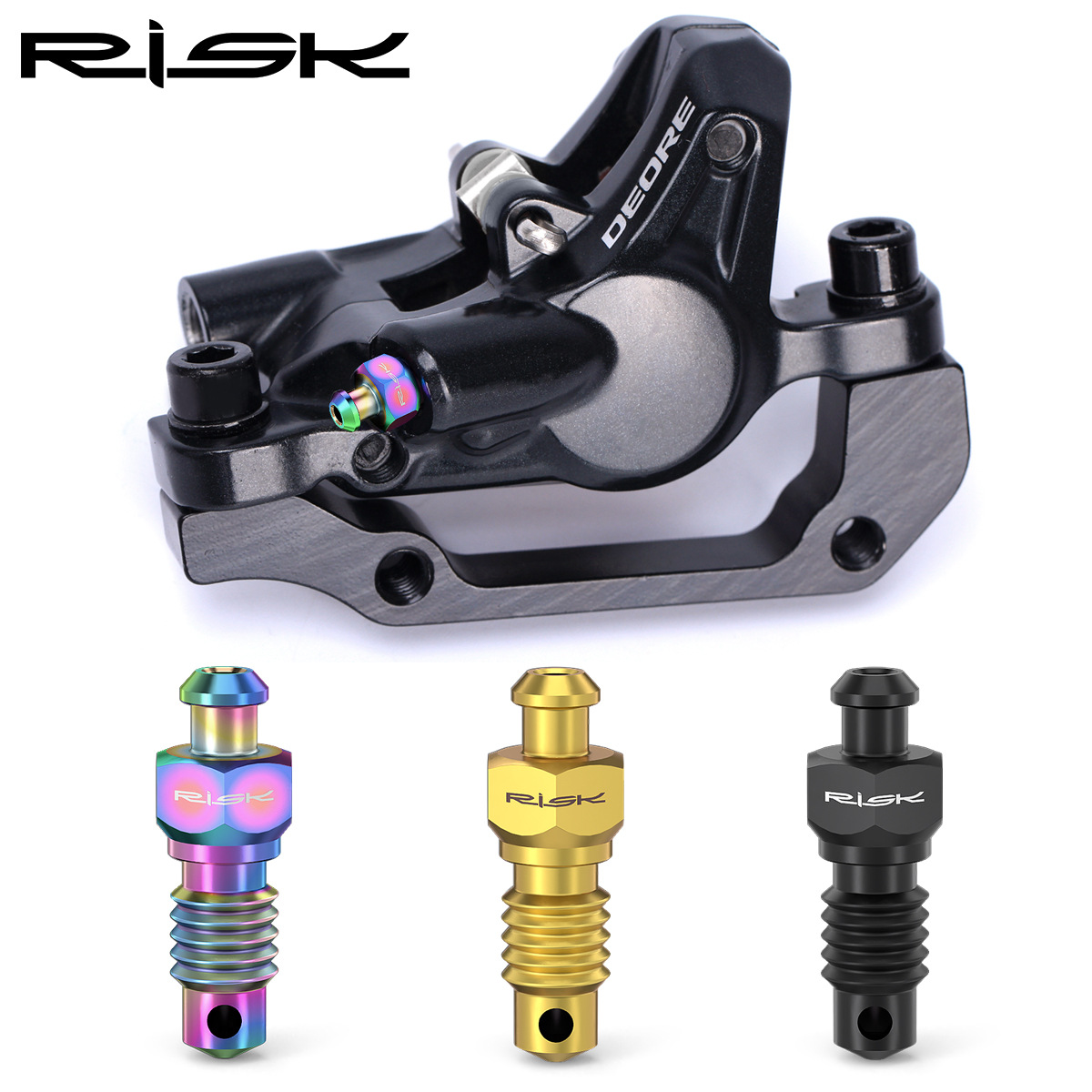 RISK Mountain Bike Disc Brake Caliper Bleed Screws M6 Titanium Alloy