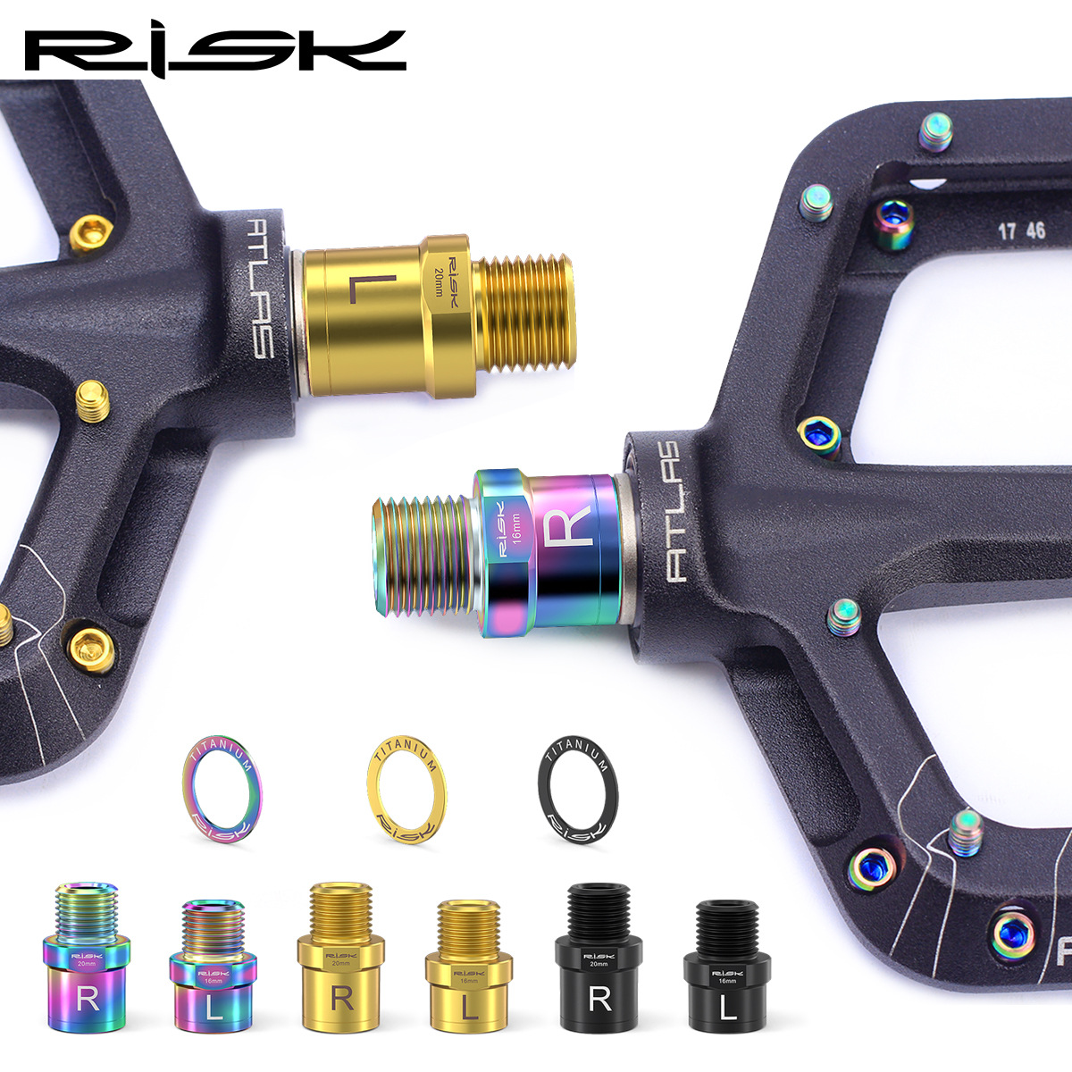 RISK Mountain Road Bike Pedal Extended Axle Core Lock Pedal Extender ...
