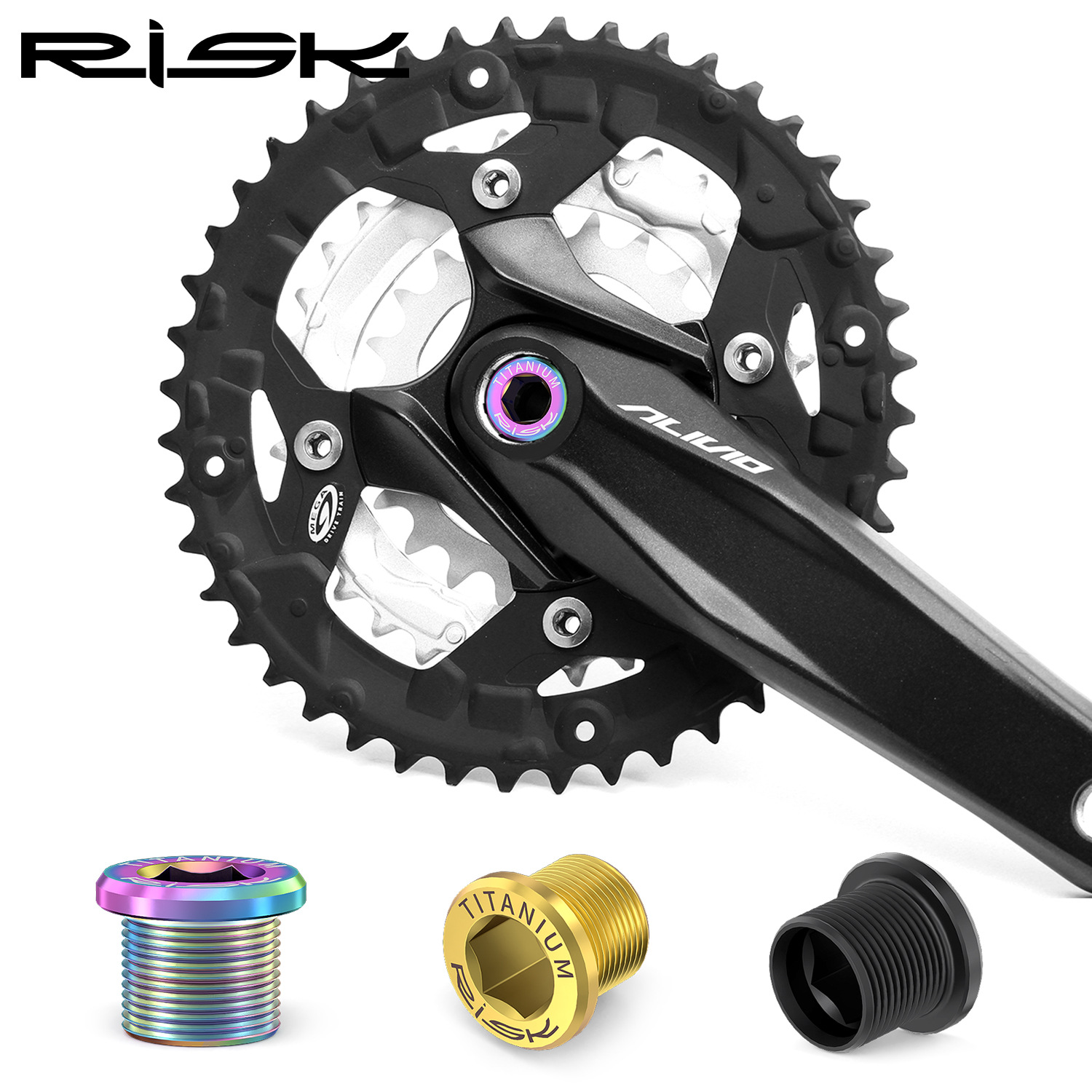 RISK Mountain Bike Titanium Alloy Splined Crankset Axle Screw Colored ...
