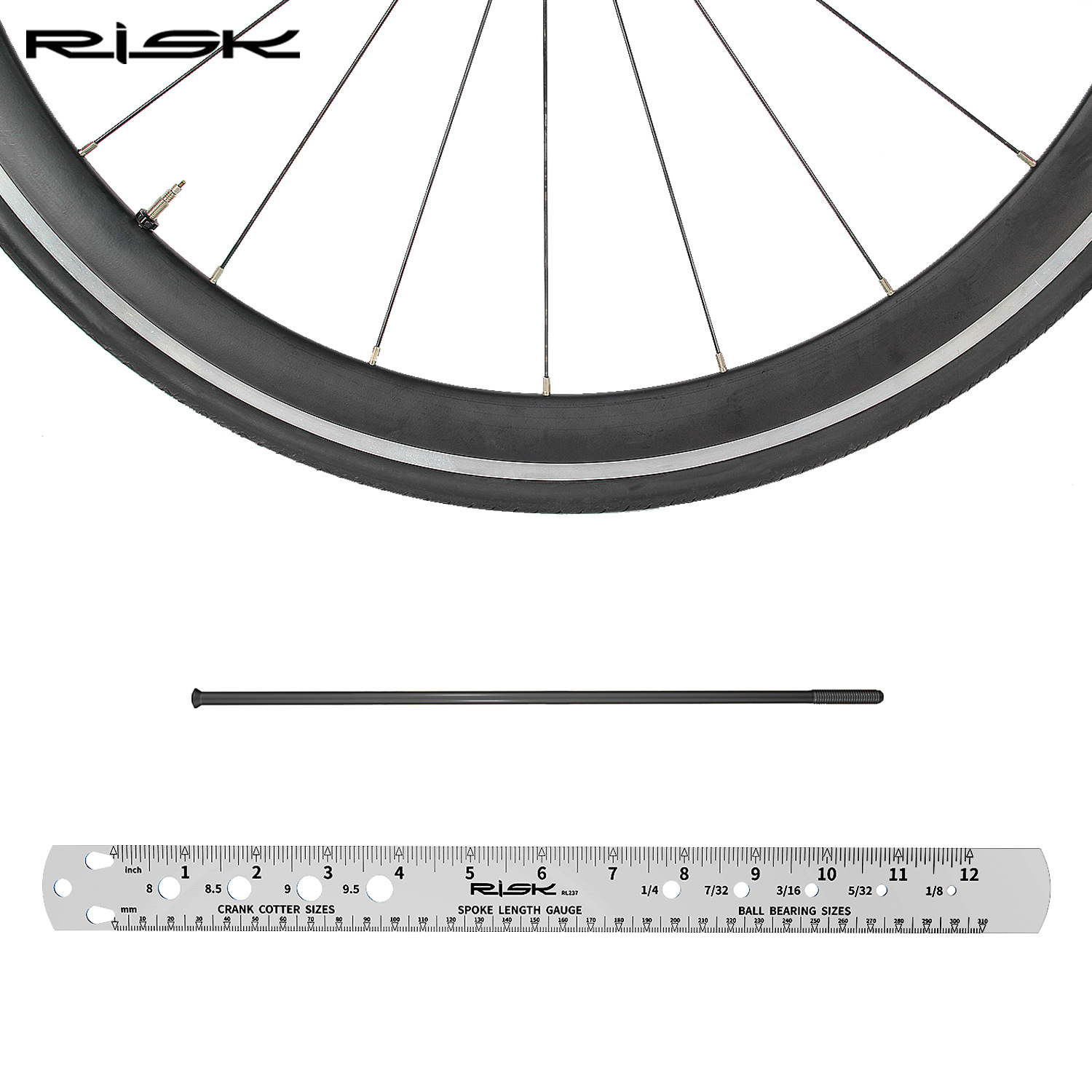 RISK Bicycle Spoke Tool Spoke Length Measurement Gauge Hub Axle ...
