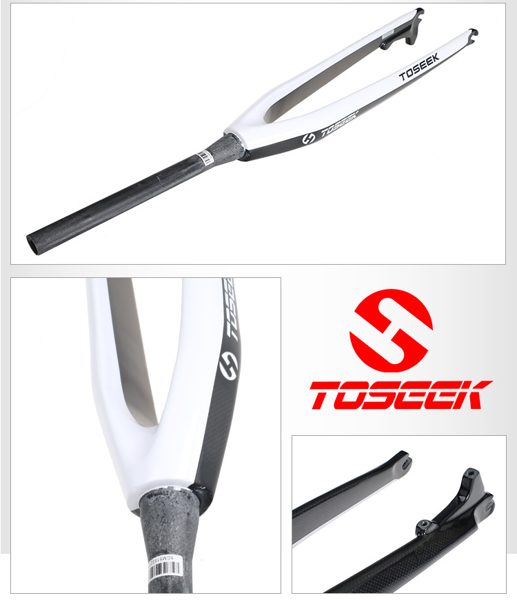 TOSEEK Carbon Fiber Mountain Bike Fork - Rigid Disc Brake 26/27.5/29 ...