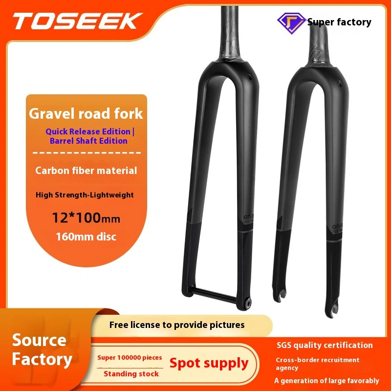 TOSEEK Gravel Disc Brake Road Bike Full Carbon Fiber Fork Axle-Through ...