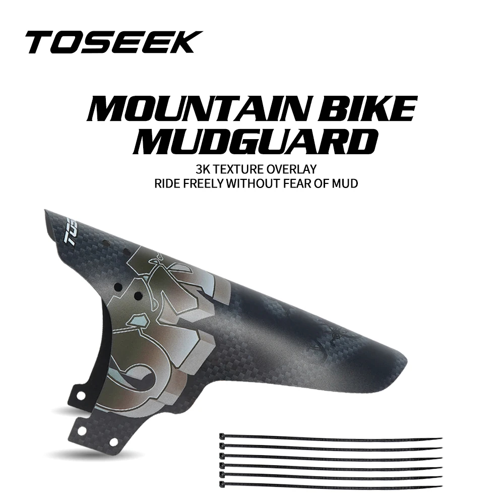 TOSEEK Bicycle Fenders Bike Mudguard Fiber Plastic Front Rear MTB ...