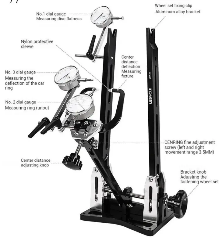 LEBYCLE Bicycle Wheel Truing Stand Mountain & Road Bike Wheelset Hub ...