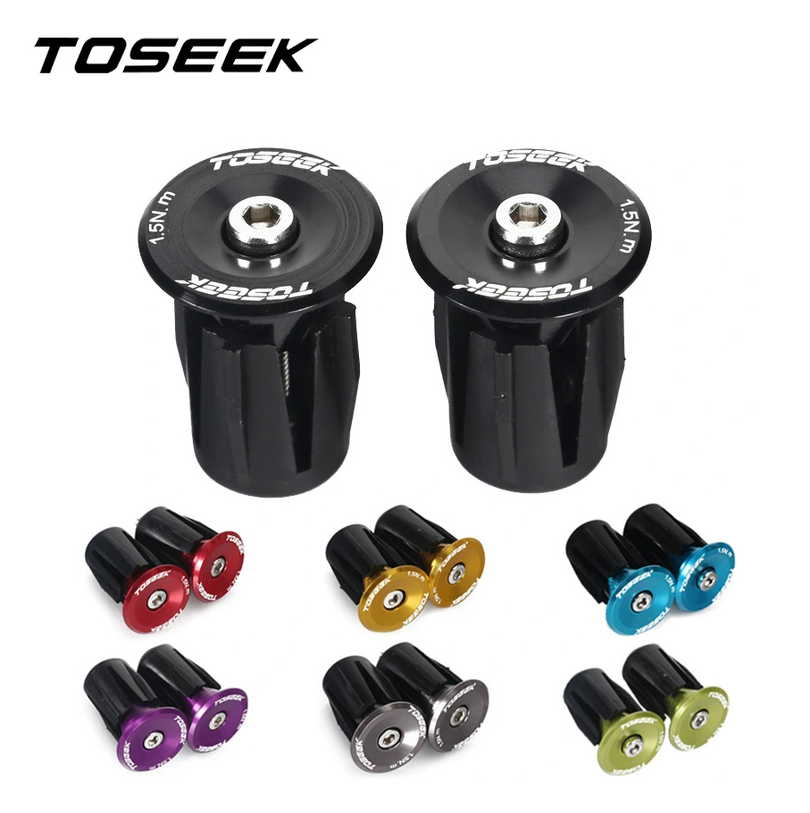 TOSEEK Bike Handlebar End Caps Aluminum Alloy Plugs for Mountain Bikes ...