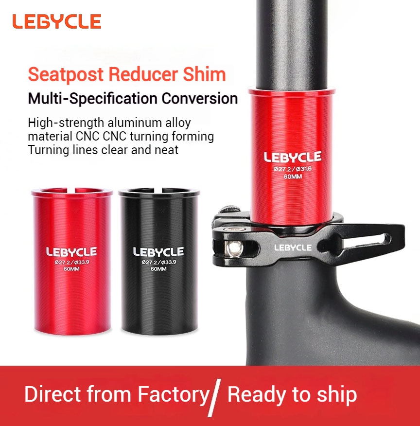 LEBYCLE Universal Bicycle Seatpost Reducer Shim, Aluminum Alloy CNC ...
