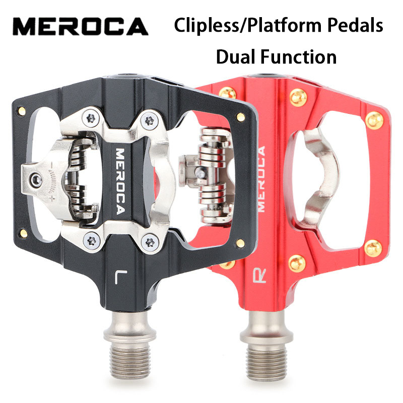 MEROCA Dual-function Locking and Flat Pedal for Mountain Bikes and ...