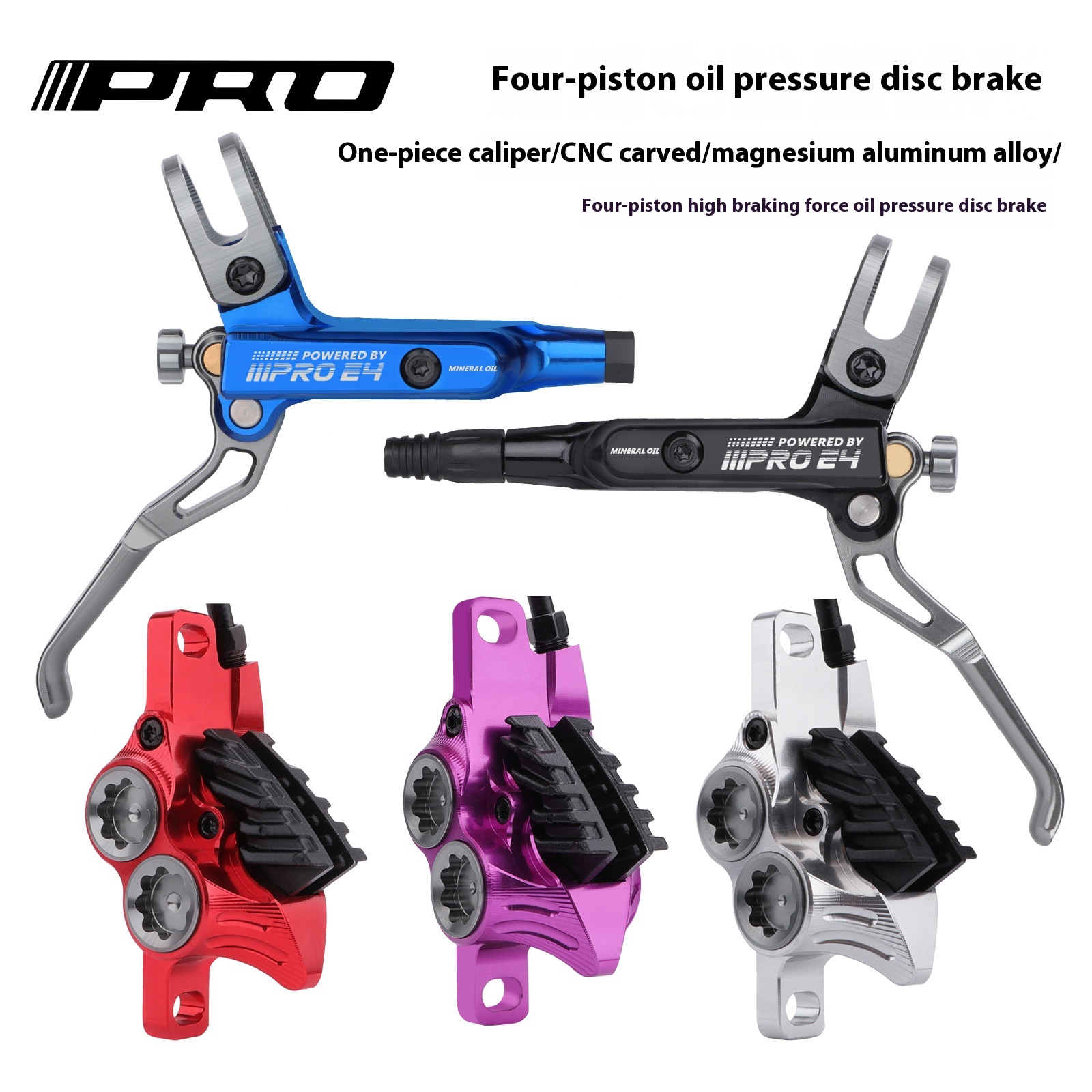 IIIPRO E4 Four-Piston Bicycle Hydraulic Disc Brake Mountain Bike ...