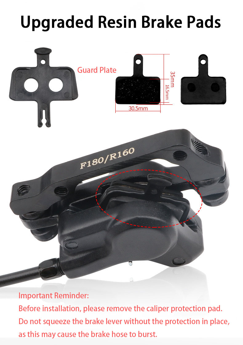 MEROCA Universal Mountain Bike Hydraulic Disc Brakes with Dual-Sided ...