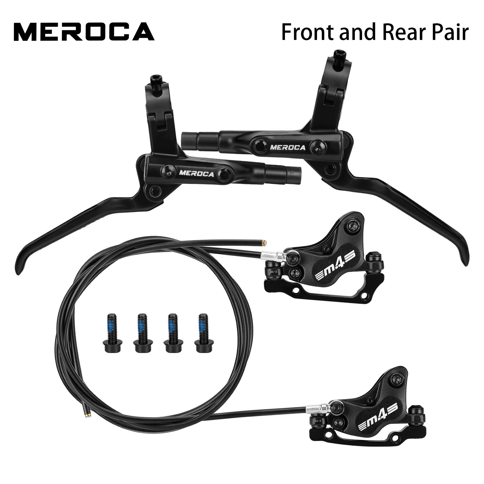 MEROCA M4S 4-Piston Mountain Bike Hydraulic Disc Brakes Front 850mm ...