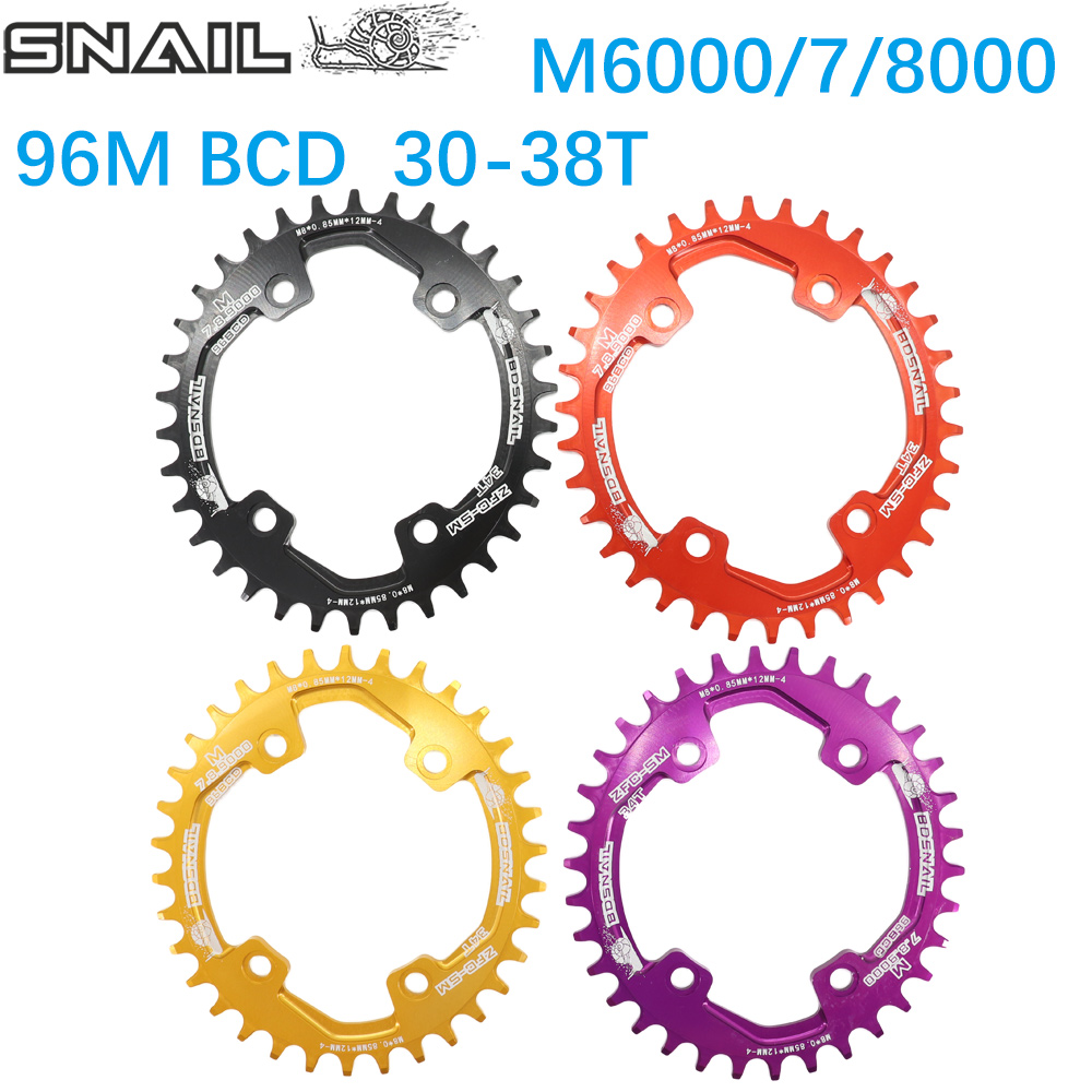 Snail Chainring Oval for Shimano M7000 M8000 M9000 30 32T 34T 36T 38T 96 BCD Narrow Wide Cycling ...