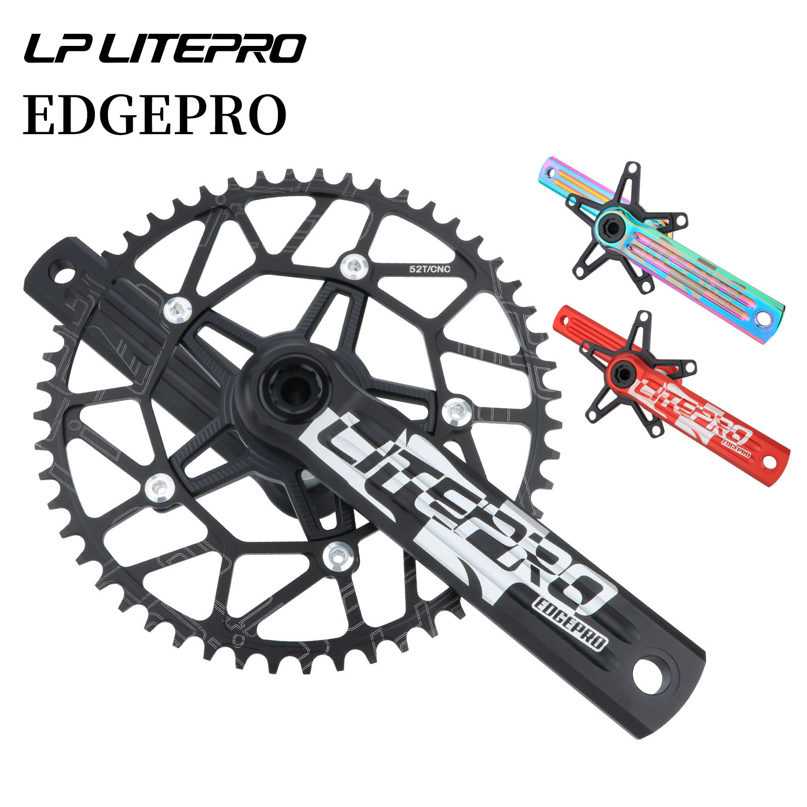 LP Litepro Edge Pro 130 BCD Ultralight crankset 5 claw Hollow Integrated Single Chainring 170mm ...