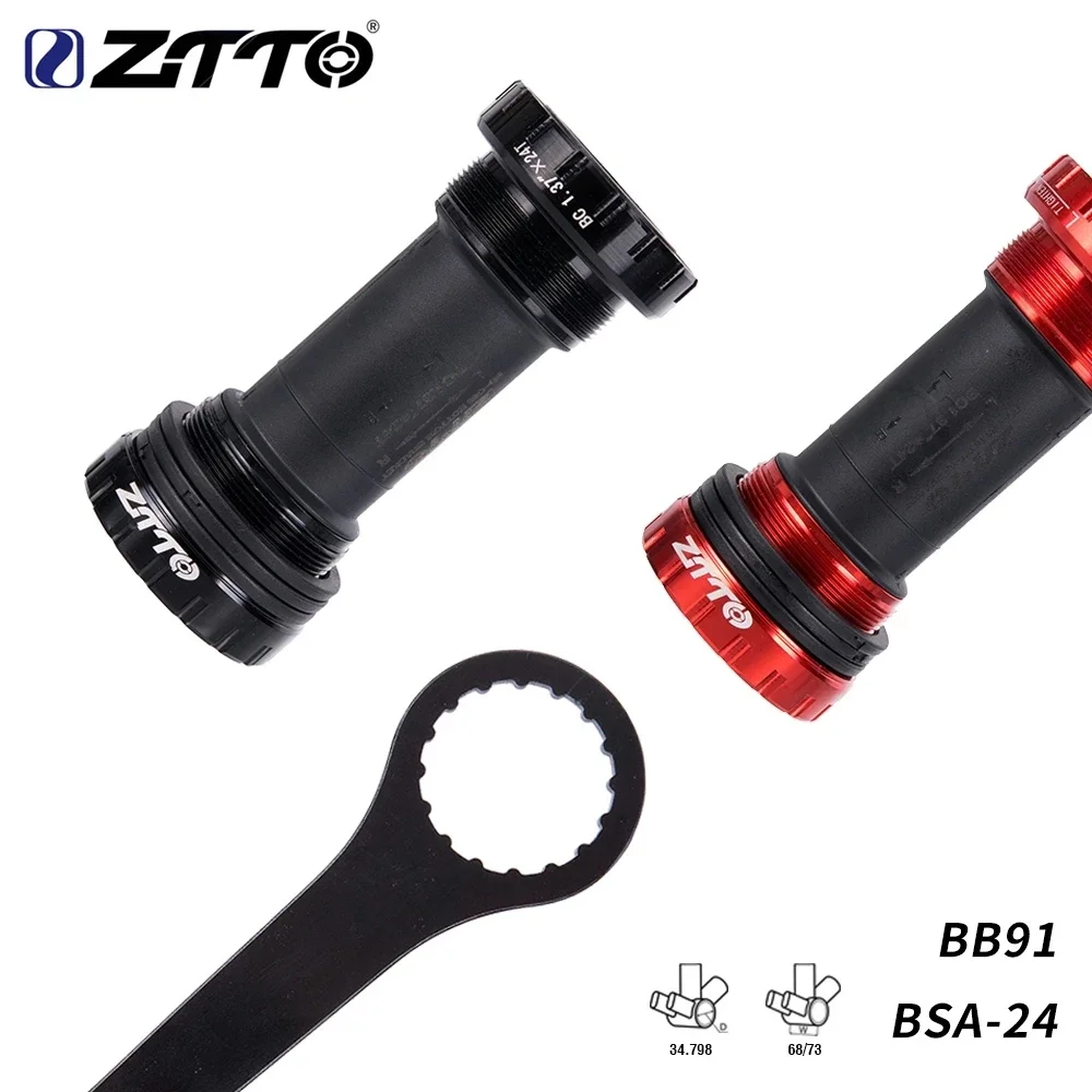 ZTTO BB91 Bicycle Bottom Bracket Sealed Bearing Thread Type 68 73 BSA68 Shell 24mm Spline Axis ...