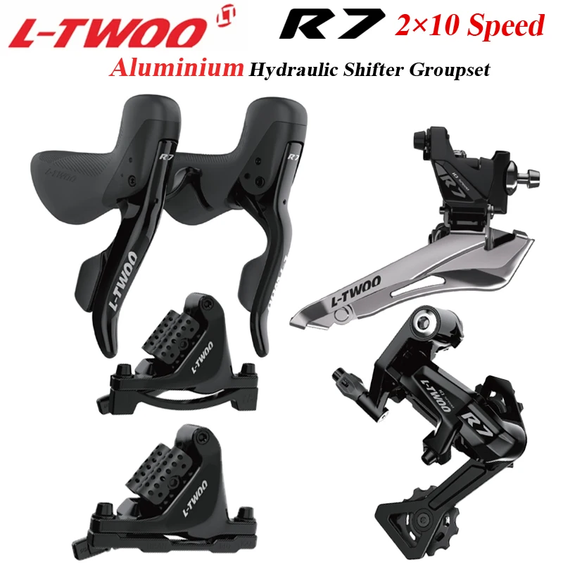 LTWOO R7 2x10 Speed Hydraulic Disc Brake Groupset 20S Road Bike Groupset ST-R5010-L/R Shifter BR ...
