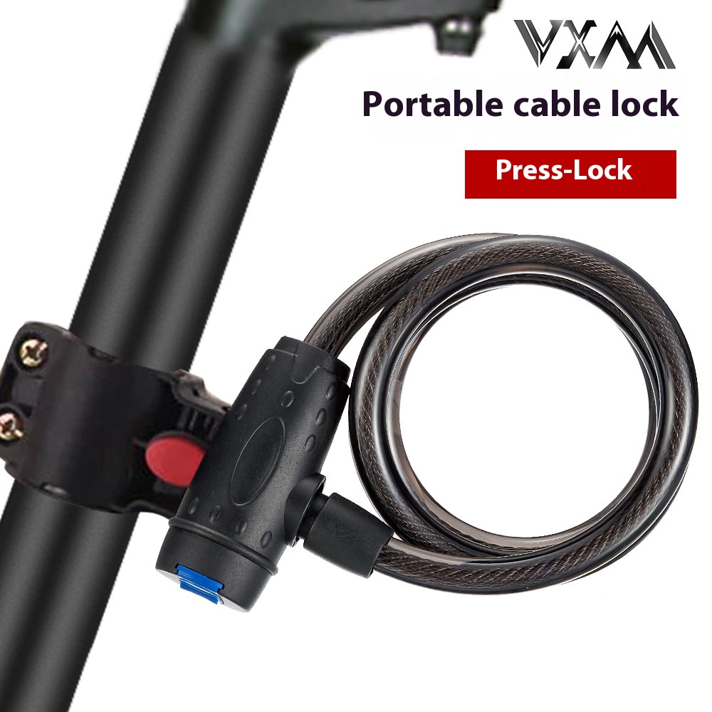 VXM Mountain Bike Lock Anti-theft Chain Lock Portable Electric Bicycle ...