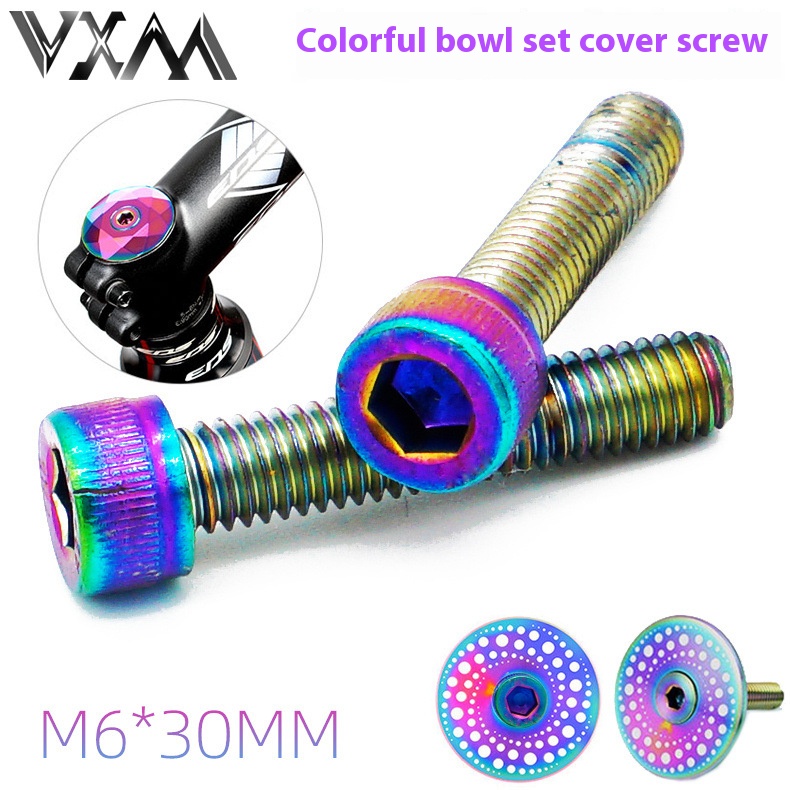 VXM Mountain Bike Stem Cap Stainless Steel Bolts Road Bike Fork Headset ...