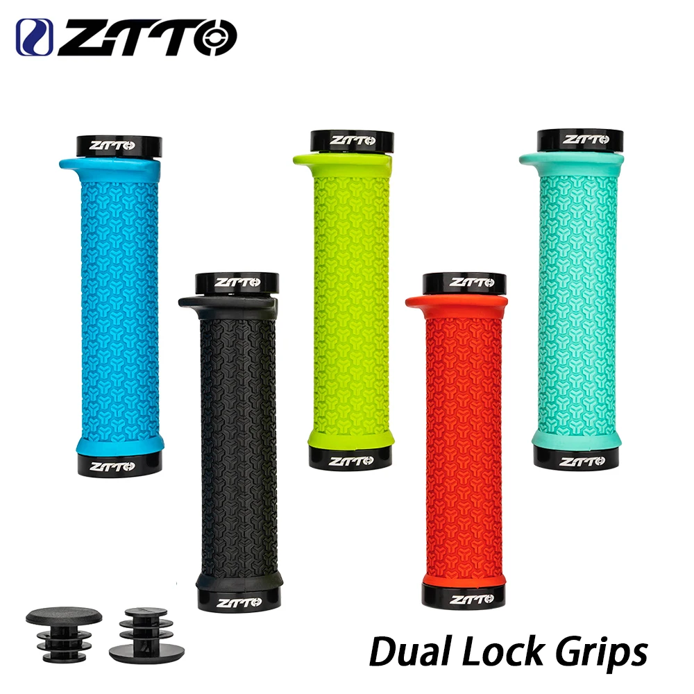 ZTTO MTB Mountain Bike Dual Lock Grips High Quality Soft Rubber No-Slip ...