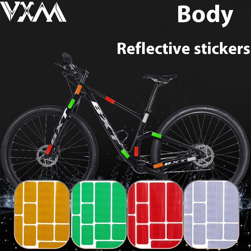 VXM 10Pcs/Set Safety Warning Sticker Bike Body Reflect Decals Cycling ...