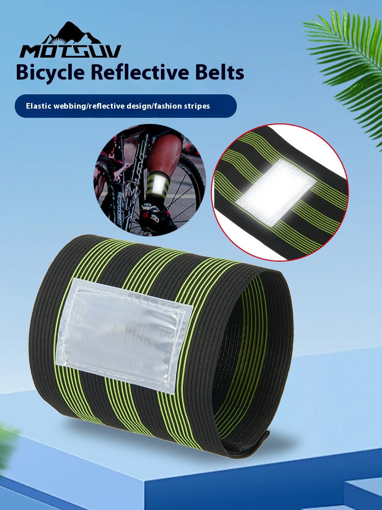 MOTSUV Bicycle Ankle Leg Strap Cycling Bike Safety Reflective Wrist ...
