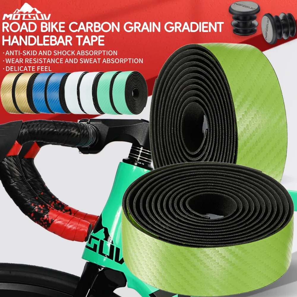Bicycle Handlebar Carbon Fiber Triangular Pattern gradient Tape Bars PU ...
