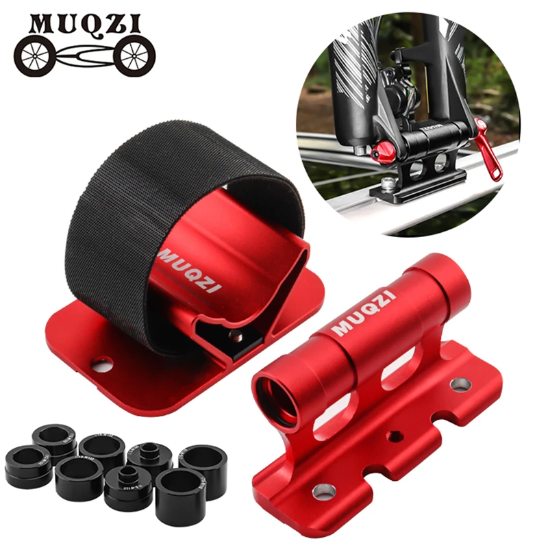 MUQZI Bike Car Carry Mount Rack MTB Road Bicycle Quick Release Thru Axle Carrier Fork Mount Car ...