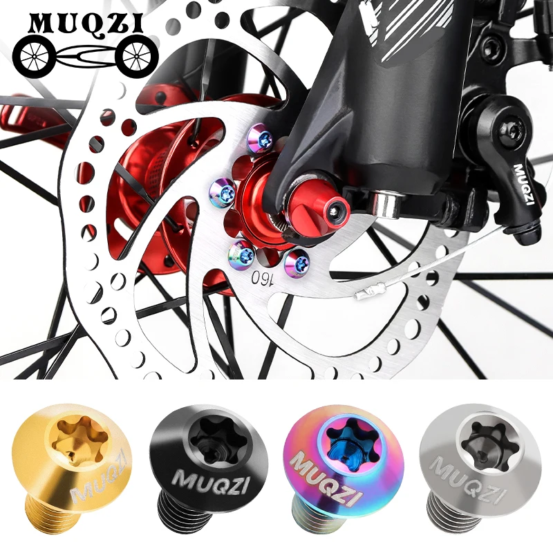 MUQZI 6PCS Titanium Screw Ultralight Bike M5 X 10mm Disc Brake Rotor ...