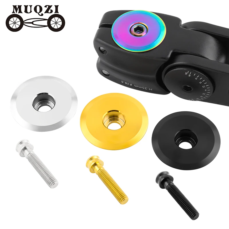 MUQZI Titanium Headset Stem Top Cap 1-1/8" with Titanium Bolt M6 x 35mm