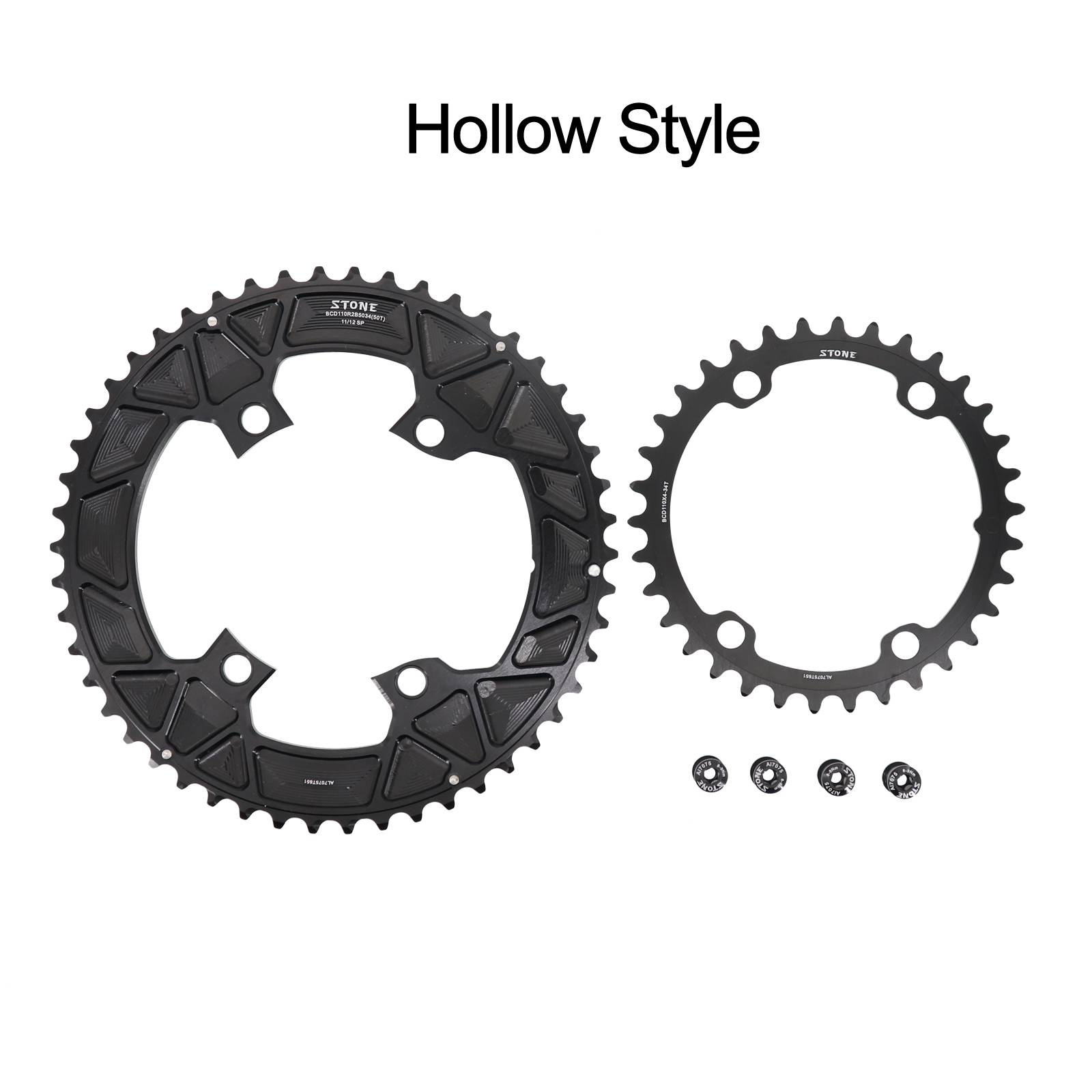 Stone 110bcd Round Double Chainring Aero for Shimano 105 R7100 UT R8100 ...