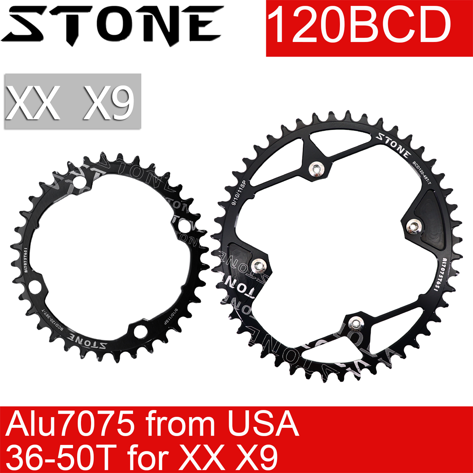 Stone Bike Oval Chainring 120BCD 36t 38T 40T 42T 44 46T 48T Road MTB ...