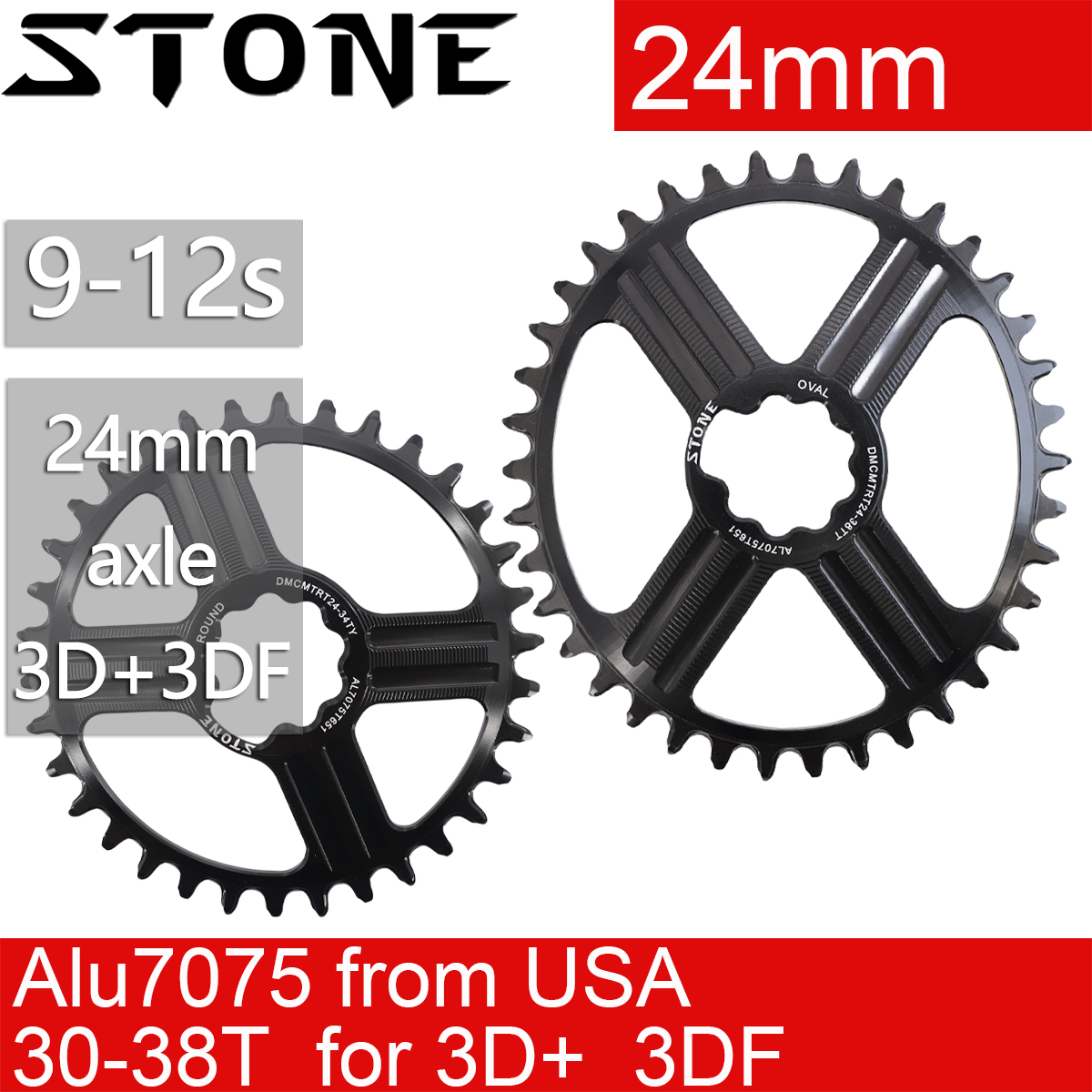 Stone Chainring For Rotor 24mm Round 30T 32T 34 36 38T Direct Mount ...