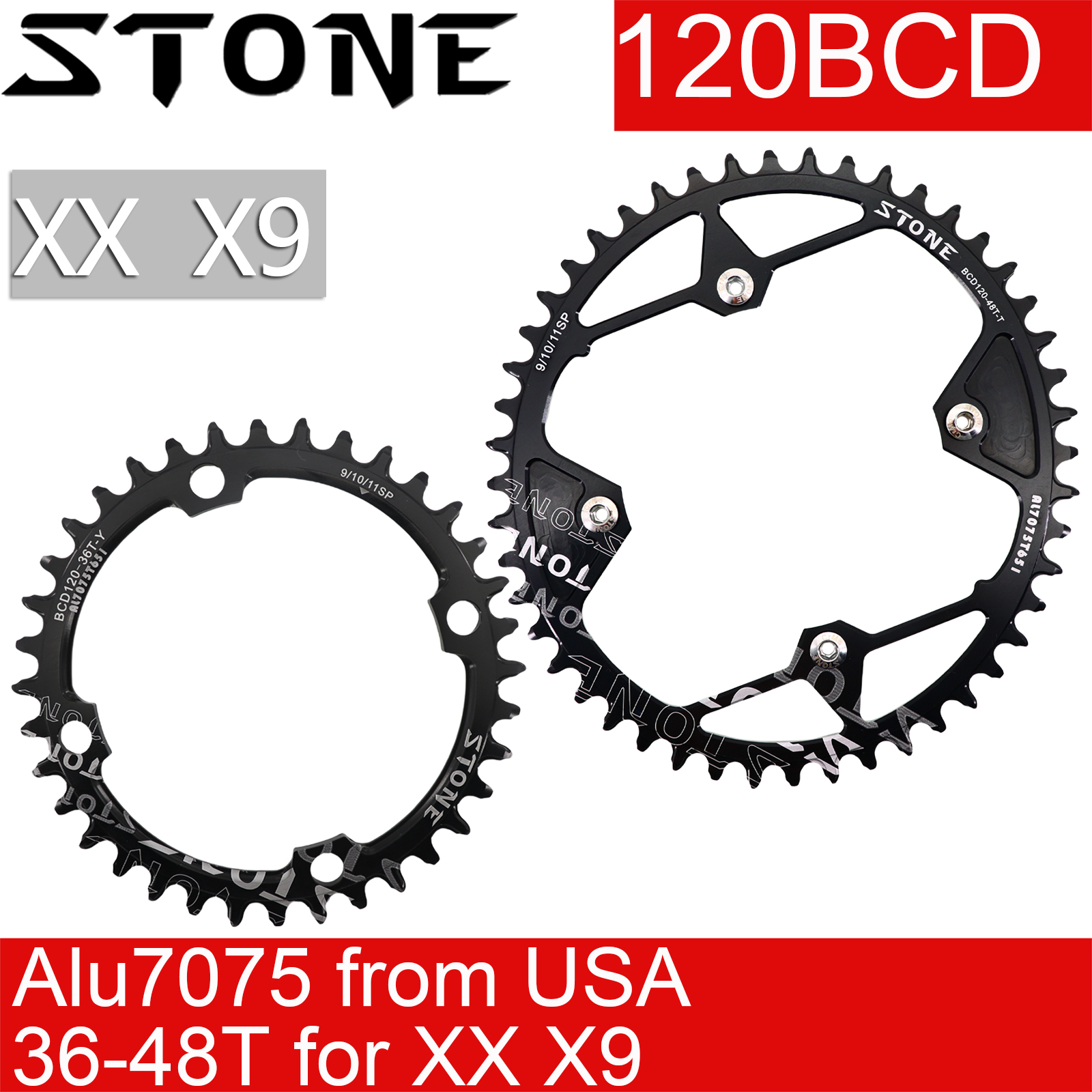 Stone Chainring Round 120BCD 36 38 40T 44 46T 48T road Bike MTB ...