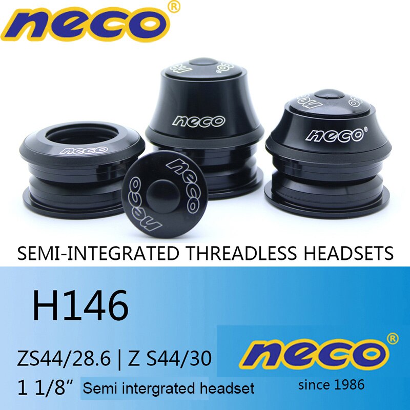 Neco bike Headset 44 44MM ZS44 28.6 30 1 1/8 Semi-Integrated Threadless H146 Retainers Fixed ...