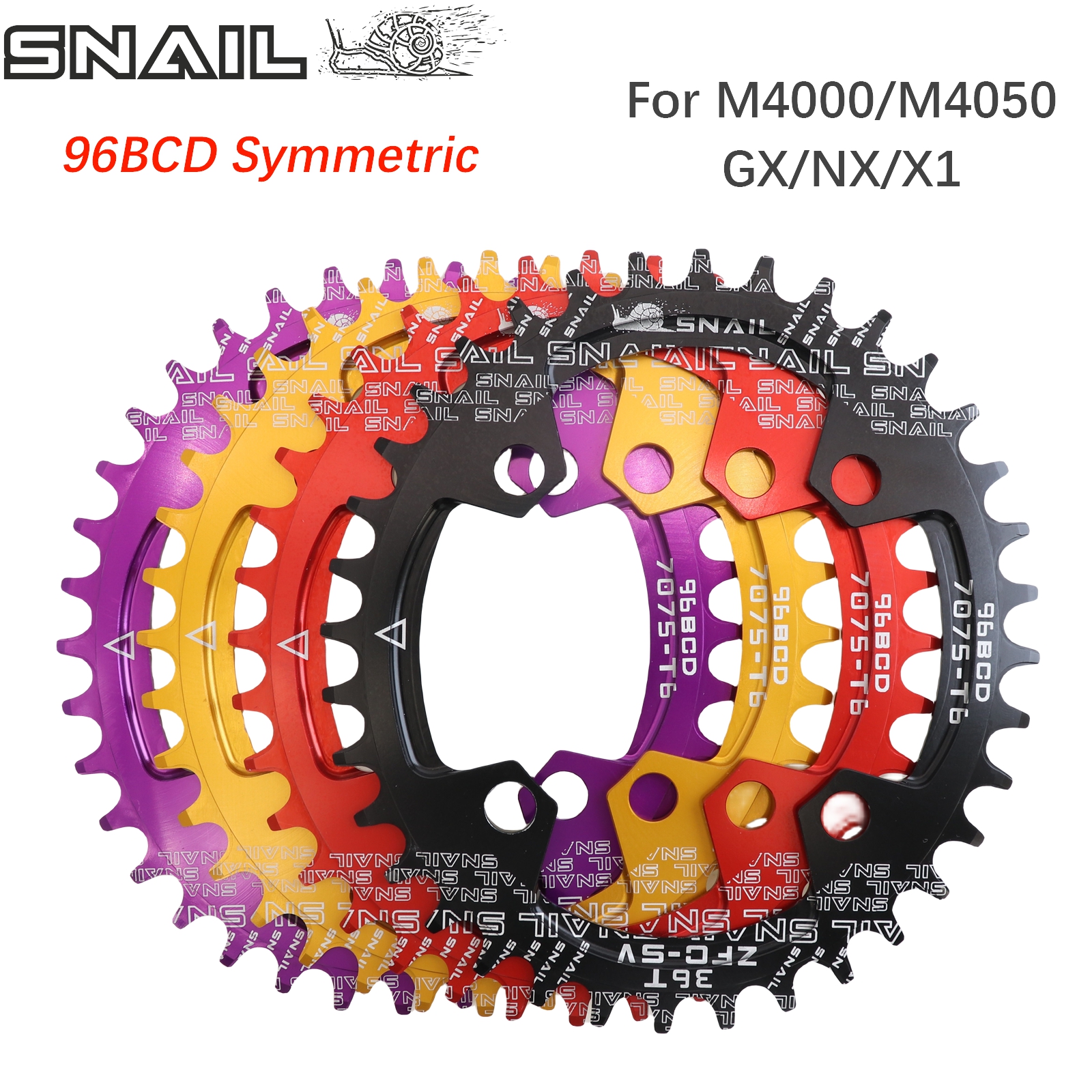 SNAIL Oval Chainring Symmetrical 96BCD for Alivio M4050 M4000 NX GX X1 ...
