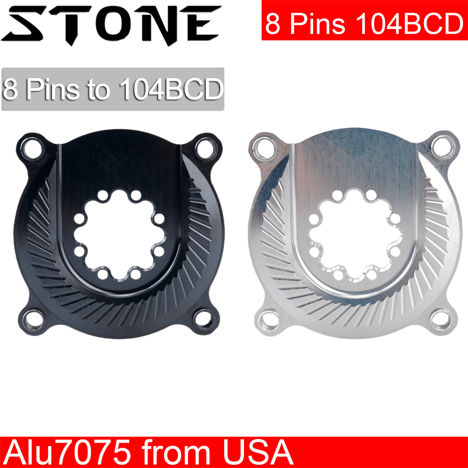 STONE bike chainring spider for MTB 104bcd, 8 pins crank, 3mm offset ...