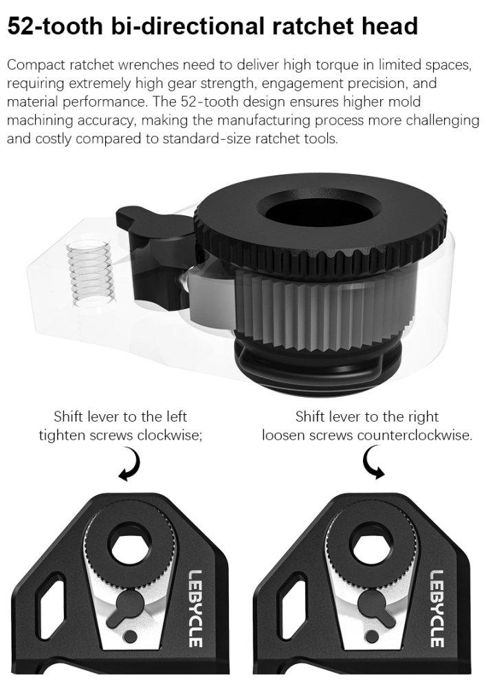 LEBYCLE Portable Ratchet Wrench Hex Screwdriver Pocket Tool CNC ...