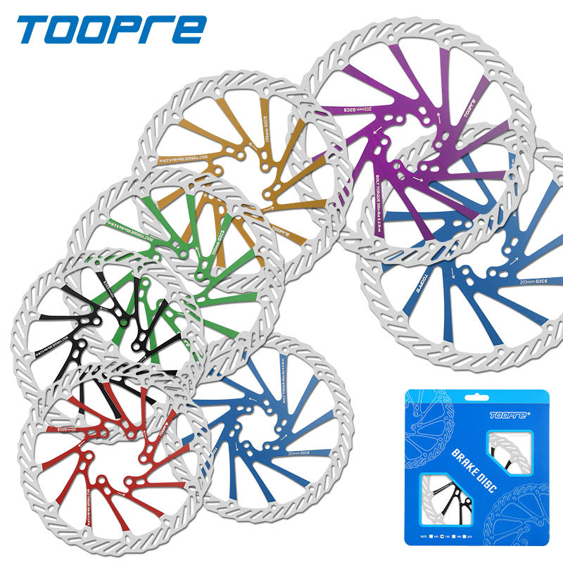 TOOPRE Bicycle Disc Rotor - G3 160/180/203mm Colored 6-Bolt Brake Rotor ...