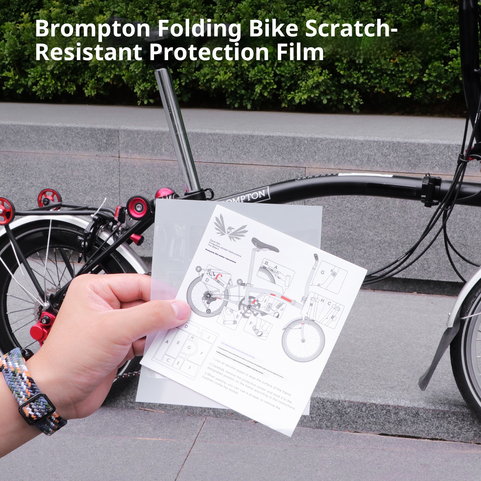 DJC Brompton Folding Bike Stickers - Frame Bottom Bracket Front Fork ...