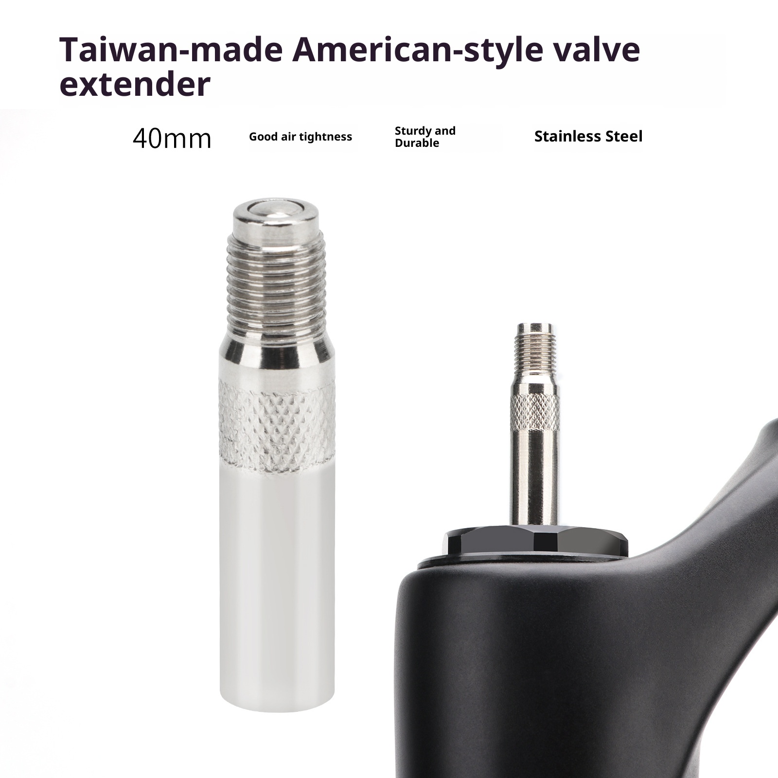 DJC Taiwan-made Presta Valve Extender for Bicycle 40MM Sealed Extended ...