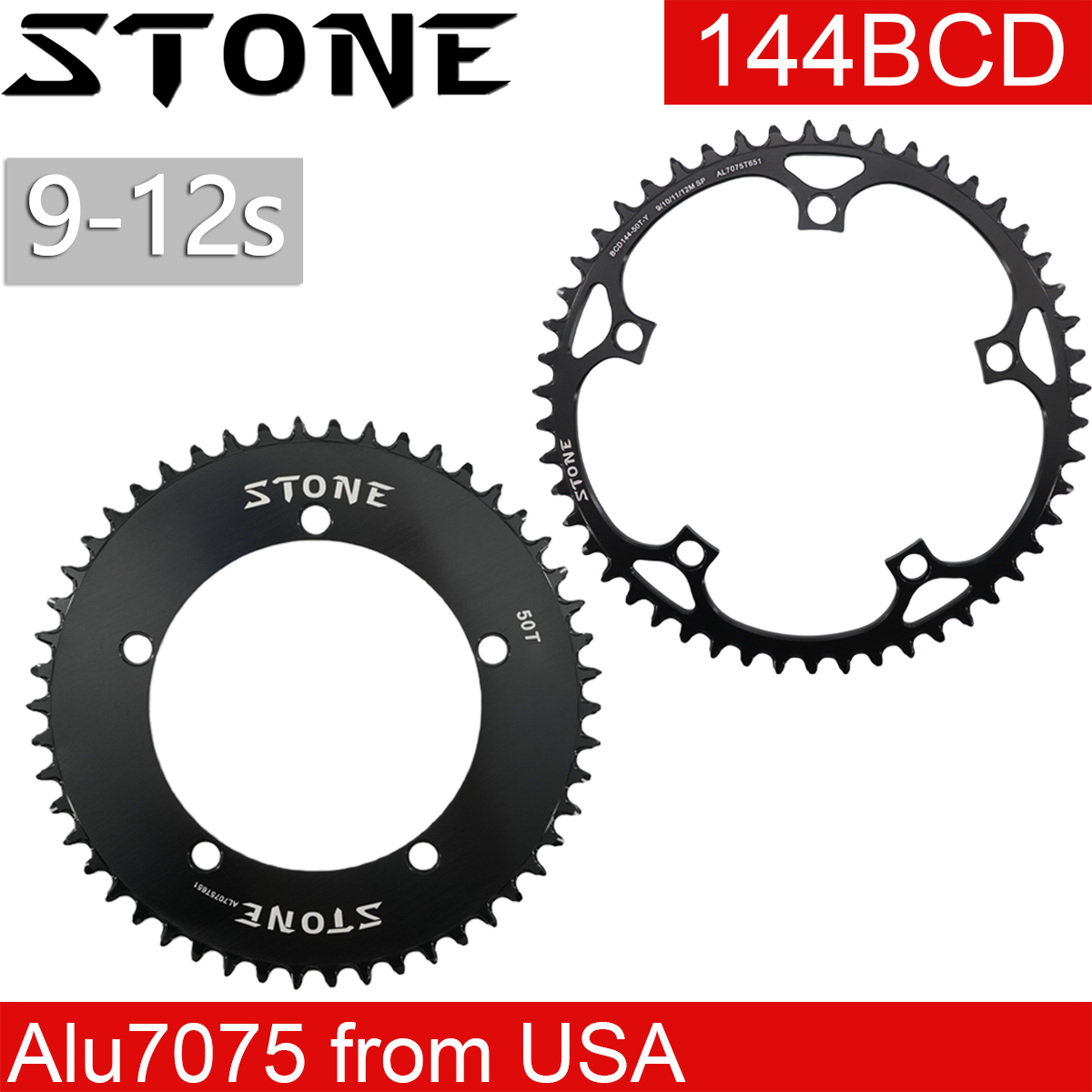 Stone 144BCD Chainring Track Bike fixie Fixed Gear Narrow n Wide 44 46 ...