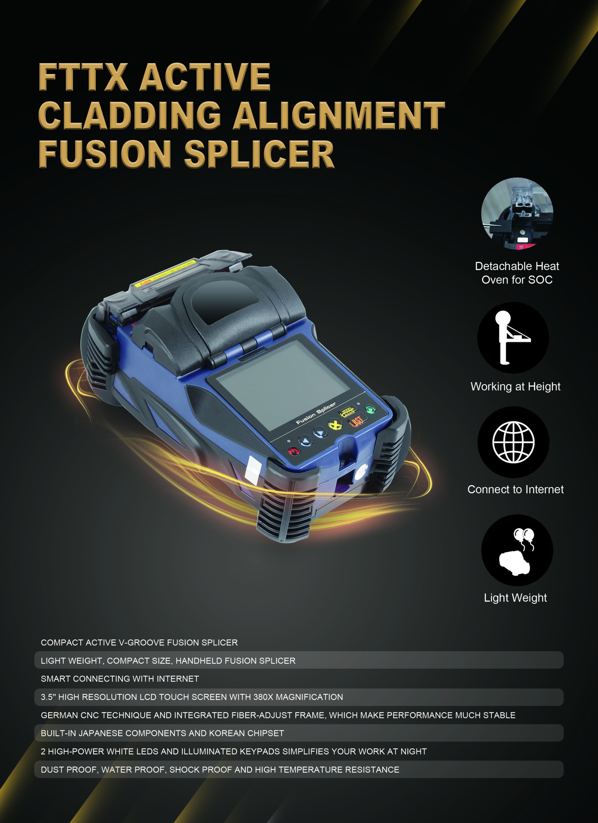 Mini Fusion Splicer 4 Motors High Precise FST-V1 & Q3 Ftth Optical ...