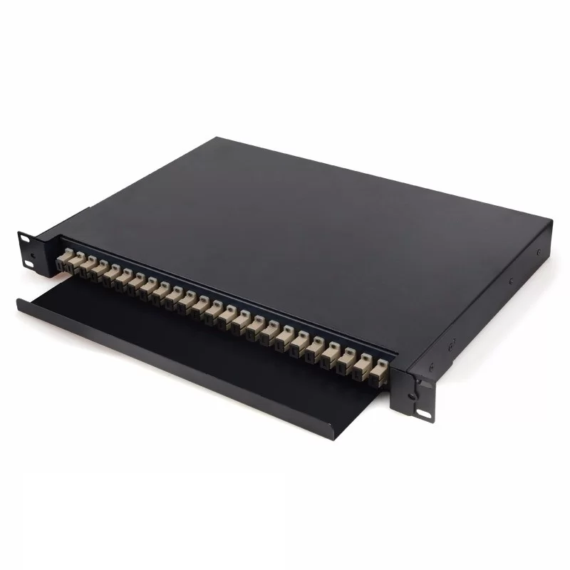 Fiber Patch Panel 24Ports Installed 24Core SC/UPC MM OM1 Coupler 19 ...