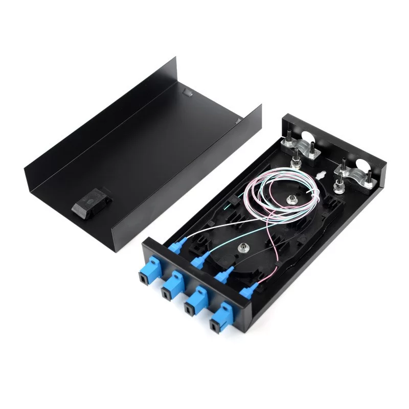 Fiber Patch Panel 4 Ports Installed 4 Core SC/UPC Coupler with Pigtail ...